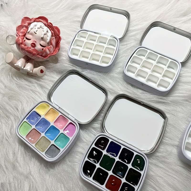 12-Grid Mini Watercolor Box - Ultra-Compact, Lightweight, Travel-Sized ...