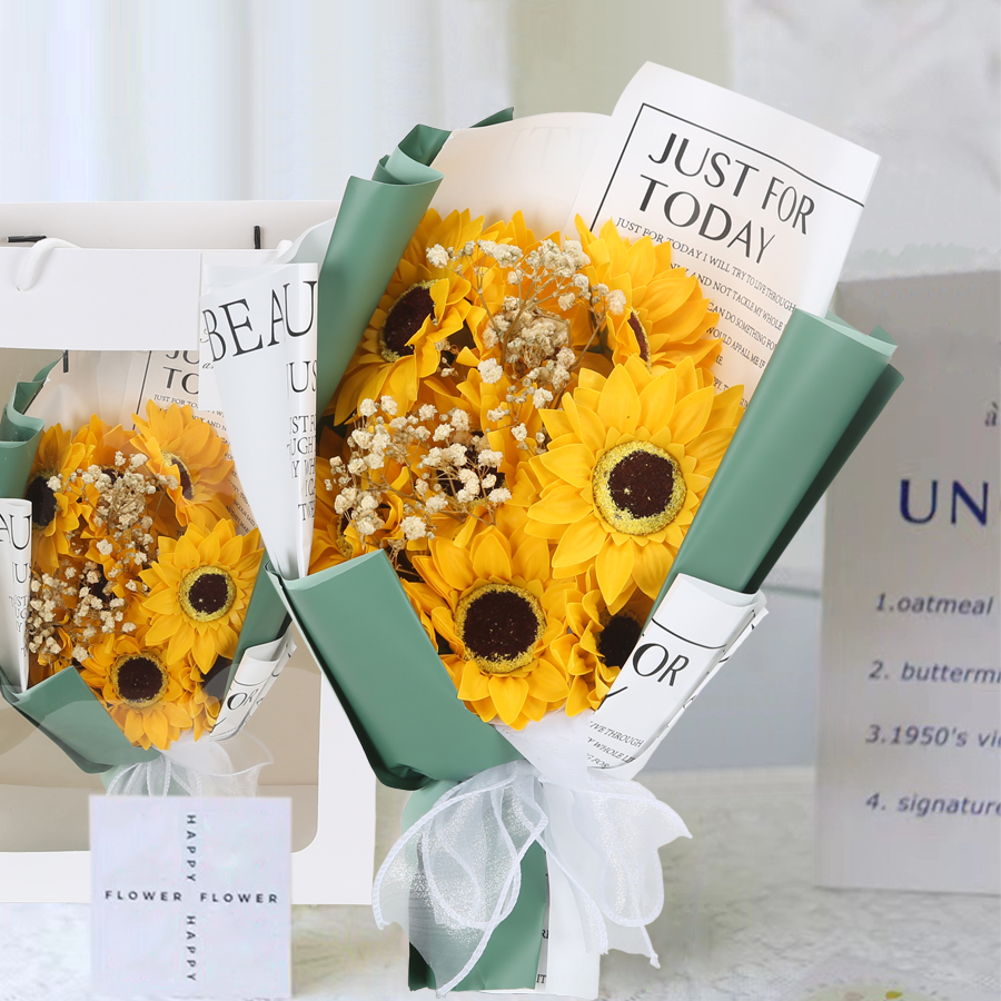 Sunflowers Graduation Teachers' Day Bouquet Soap Eternal Life Flower ...