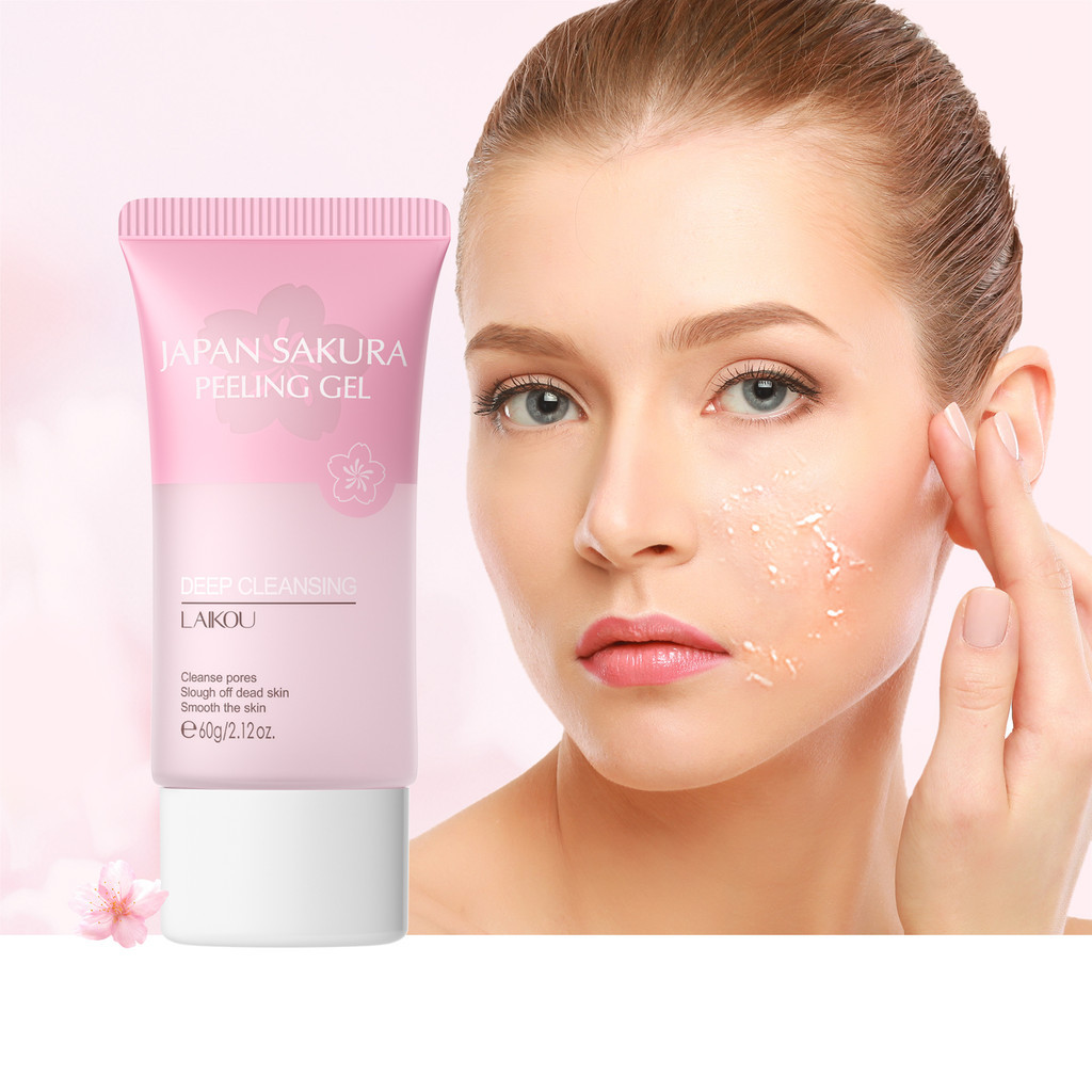 LAIKOU Japan Sakura Peeling Gel Facial Scrub Exfoliator Remove Dead ...