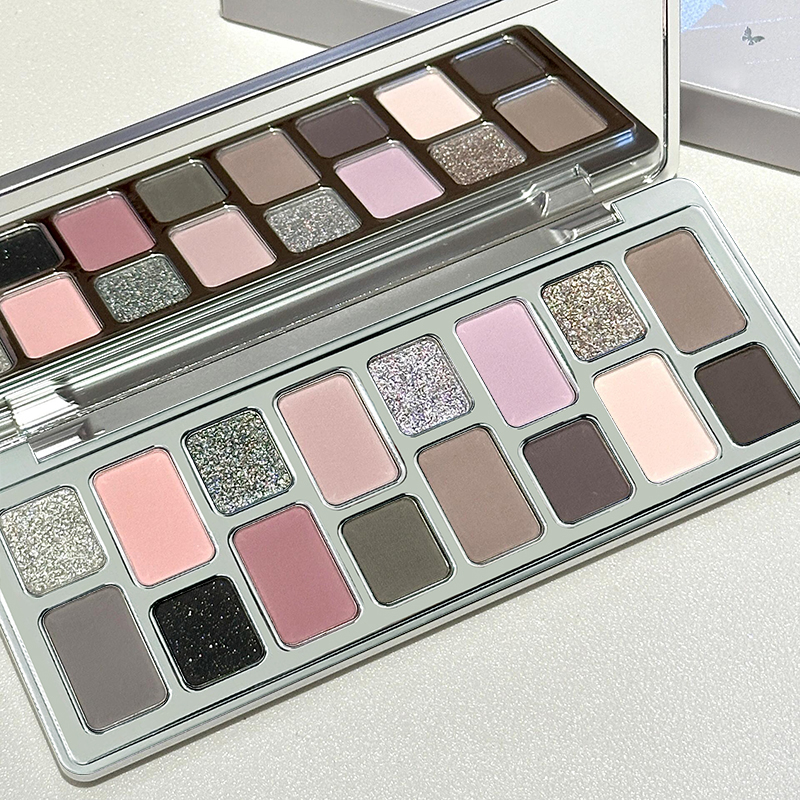 16-color Eyeshadow Palette Pearly Shiny Cement Palette Daily Eye Makeup ...