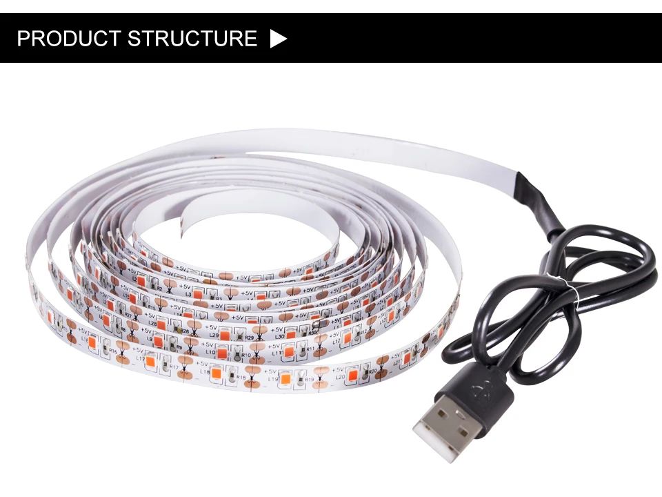 DC 5V USB LED Grow Light Full Spectrum 1-5m Plant Light Grow LED Strip Phyto Lamp for Vegetable ...