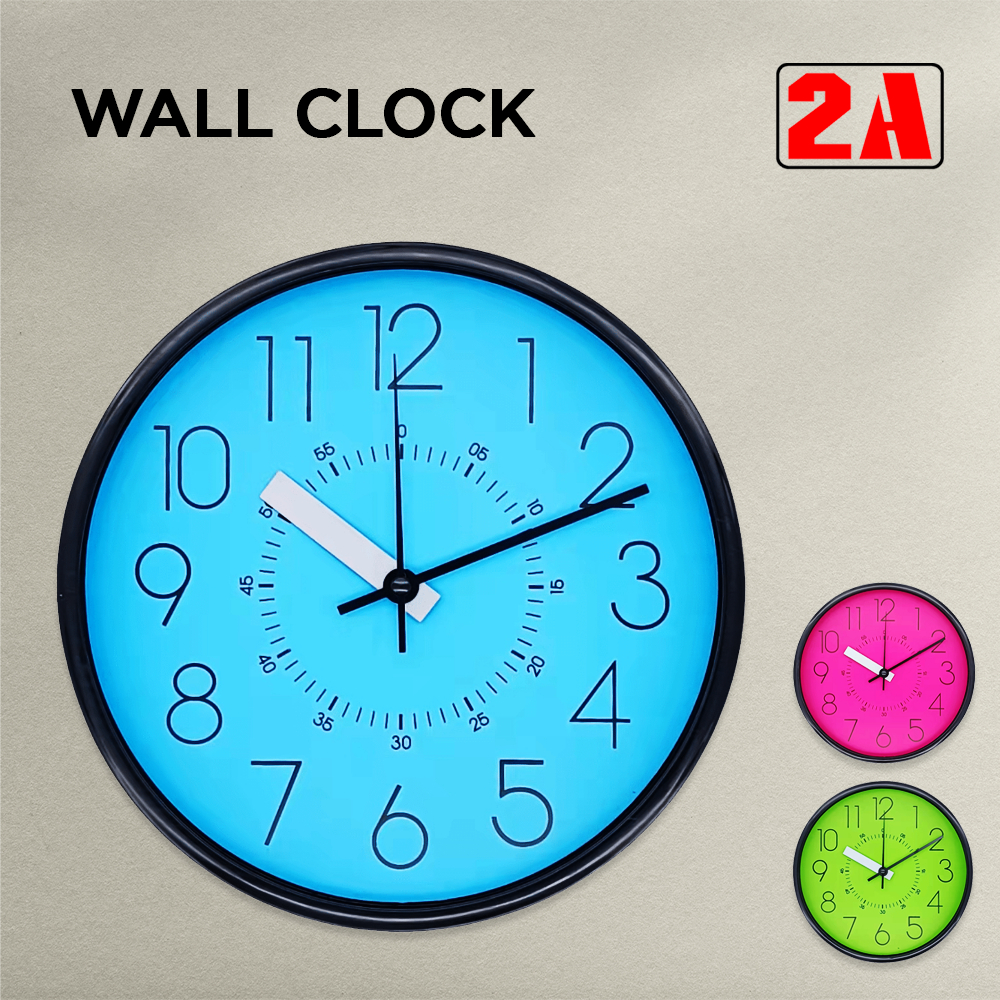 8 Inches Elegant Modern Design Bright Colors Wall Clock | Shopee ...