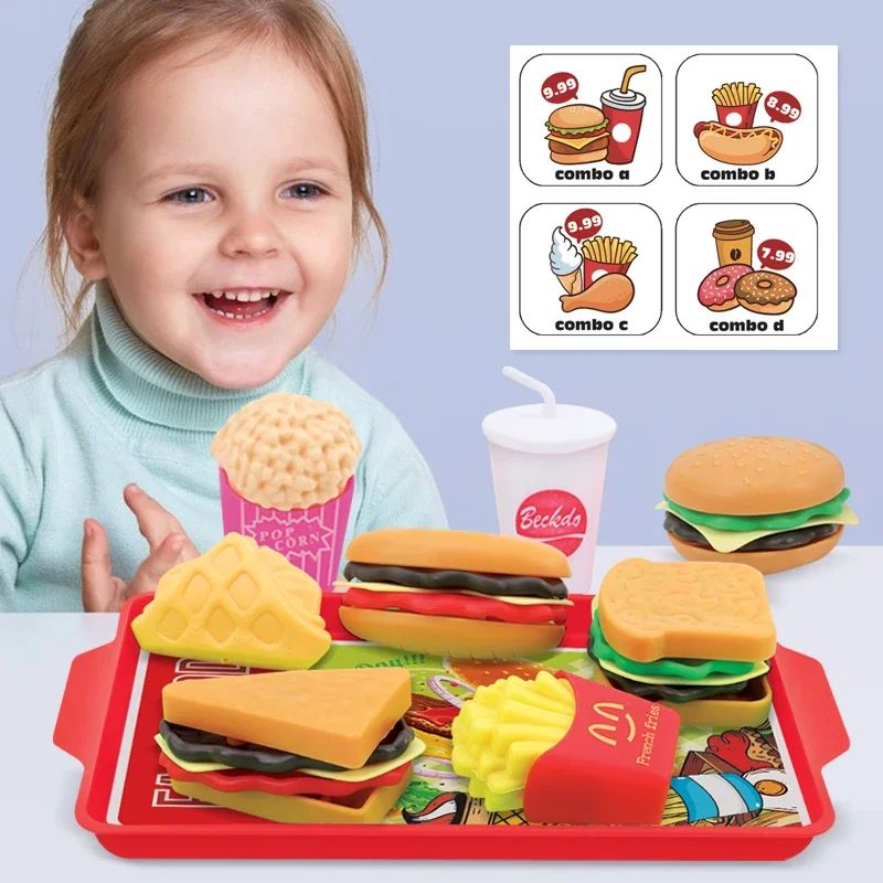 Children's Mini Kitchen Toy Fast Food Restaurant Hamburger Set Pretend ...