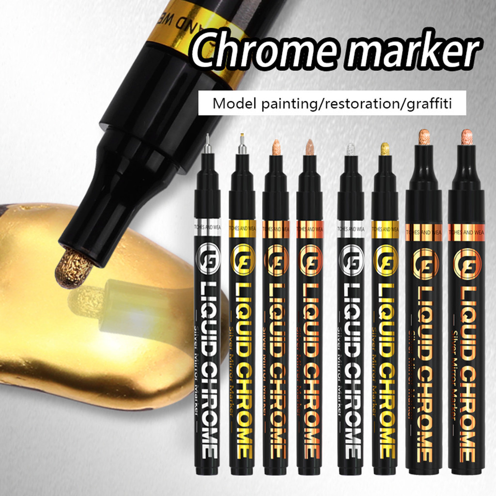 GN843&846 Gold and Silver Copper Paint pen Car Metal Chrome Marker ...