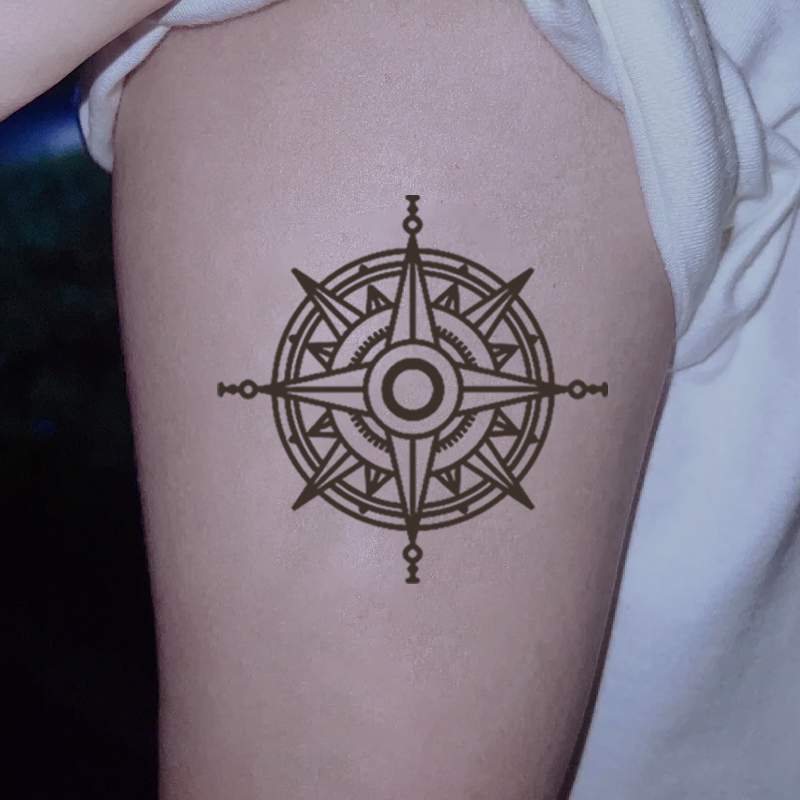 Compass Compass Herbal Tattoo Sticker Waterproof Lasting Men Women Arms ...