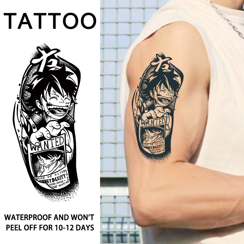 Anime Hot-Blooded Character Tattoo Stickers, Long-Lasting Waterproof 1 ...