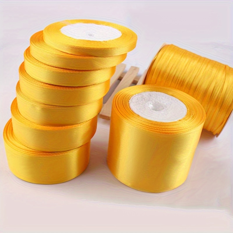 1 Pack Golden Yellow Ribbon 0.6/1/2/2.5/4/5cm Wide 22m Long Baking Cake ...