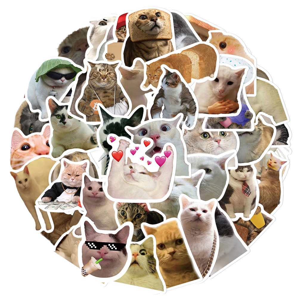 50 Sheets Cute Cat Stickers Super Cute Small Animals Cats Laptop ...
