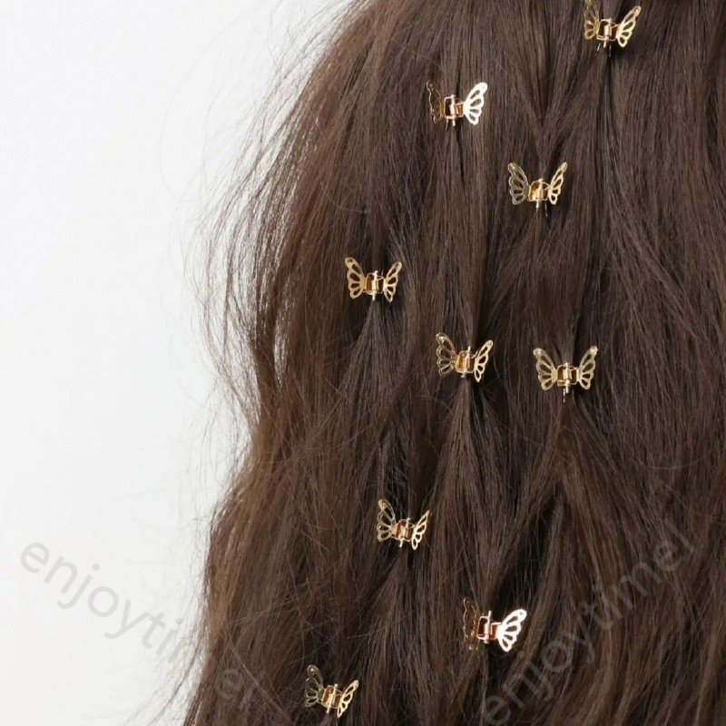 10pcs/butterfly Metal Grab Clip Does Not Hurt Hair Broken Hair Clip ...