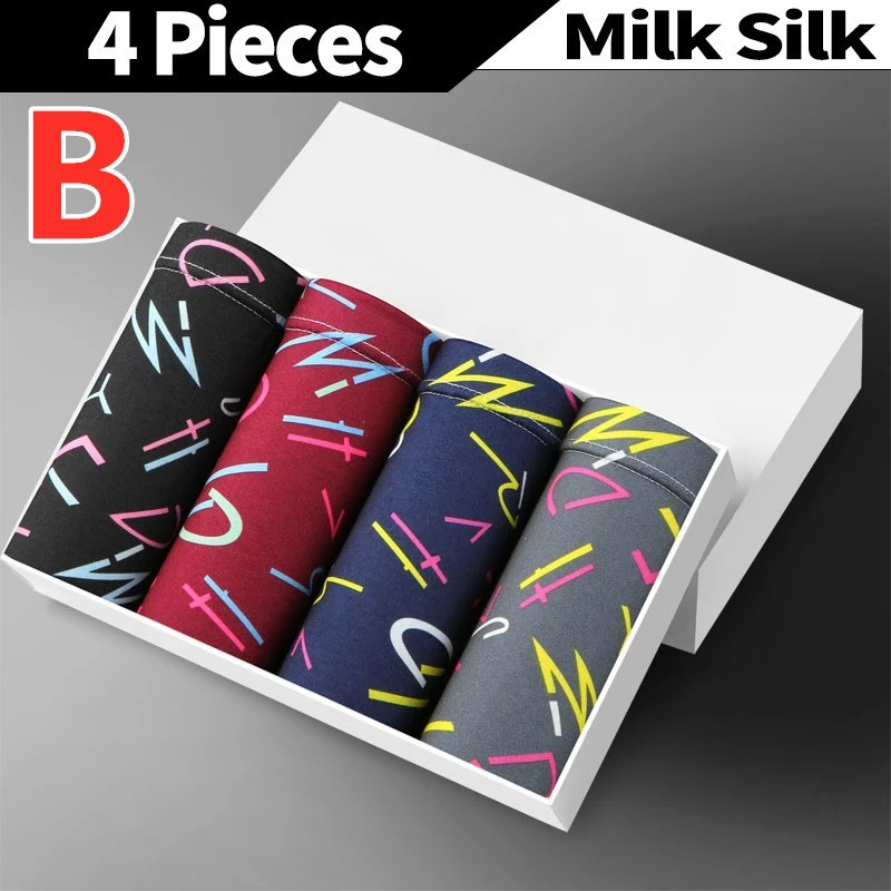 Men's Underwear Mid-Waist Printed Breathable Boxers Leggings Boxer ...