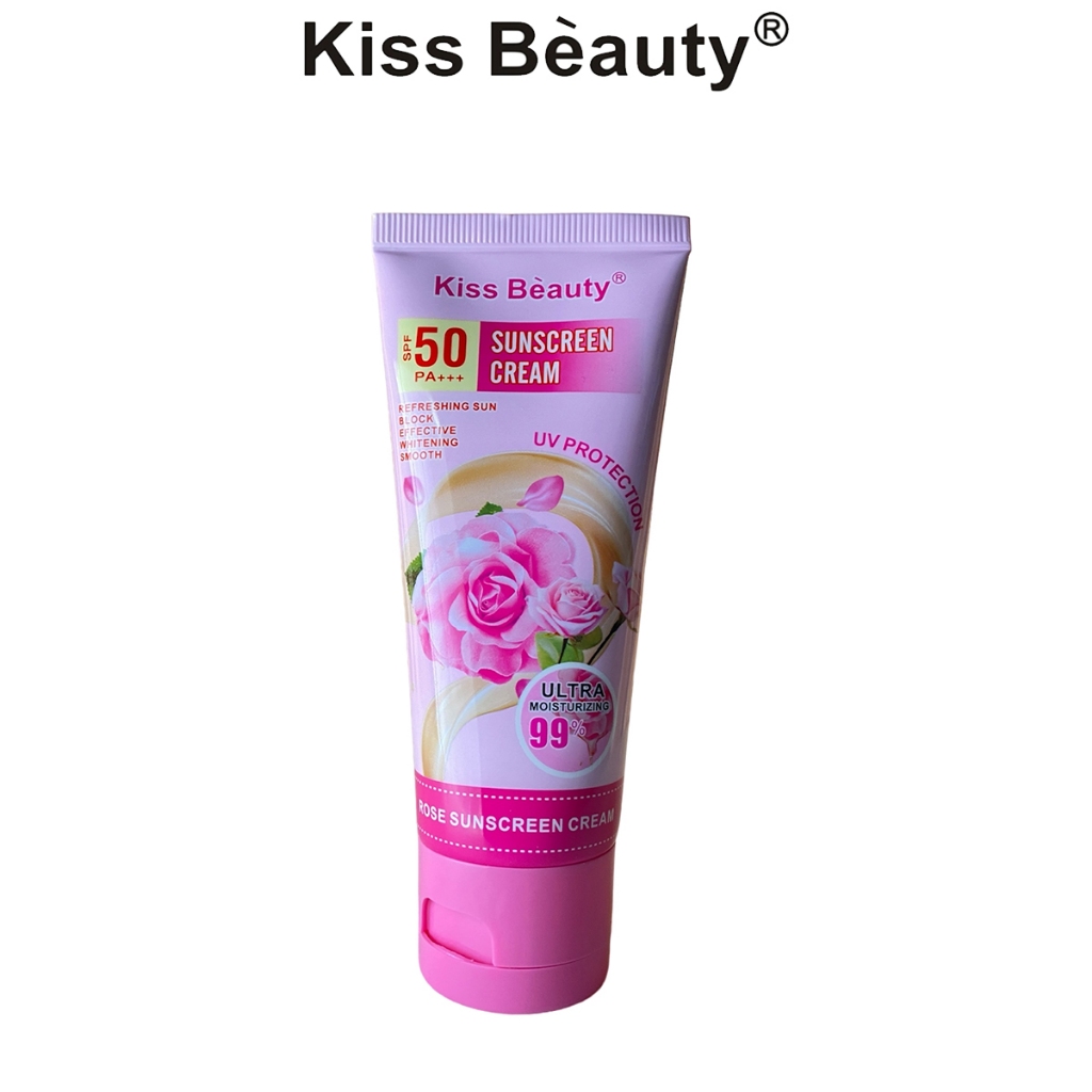 Kiss Beauty Skin Care Facial Sunscreen Cream SPF 50+ Rose Sunscreen ...