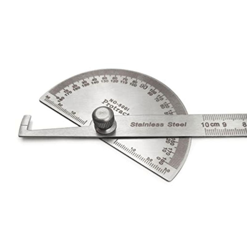 Stainless Steel Angle Protractor Ruler 0-180 Degrees Woodworking ...