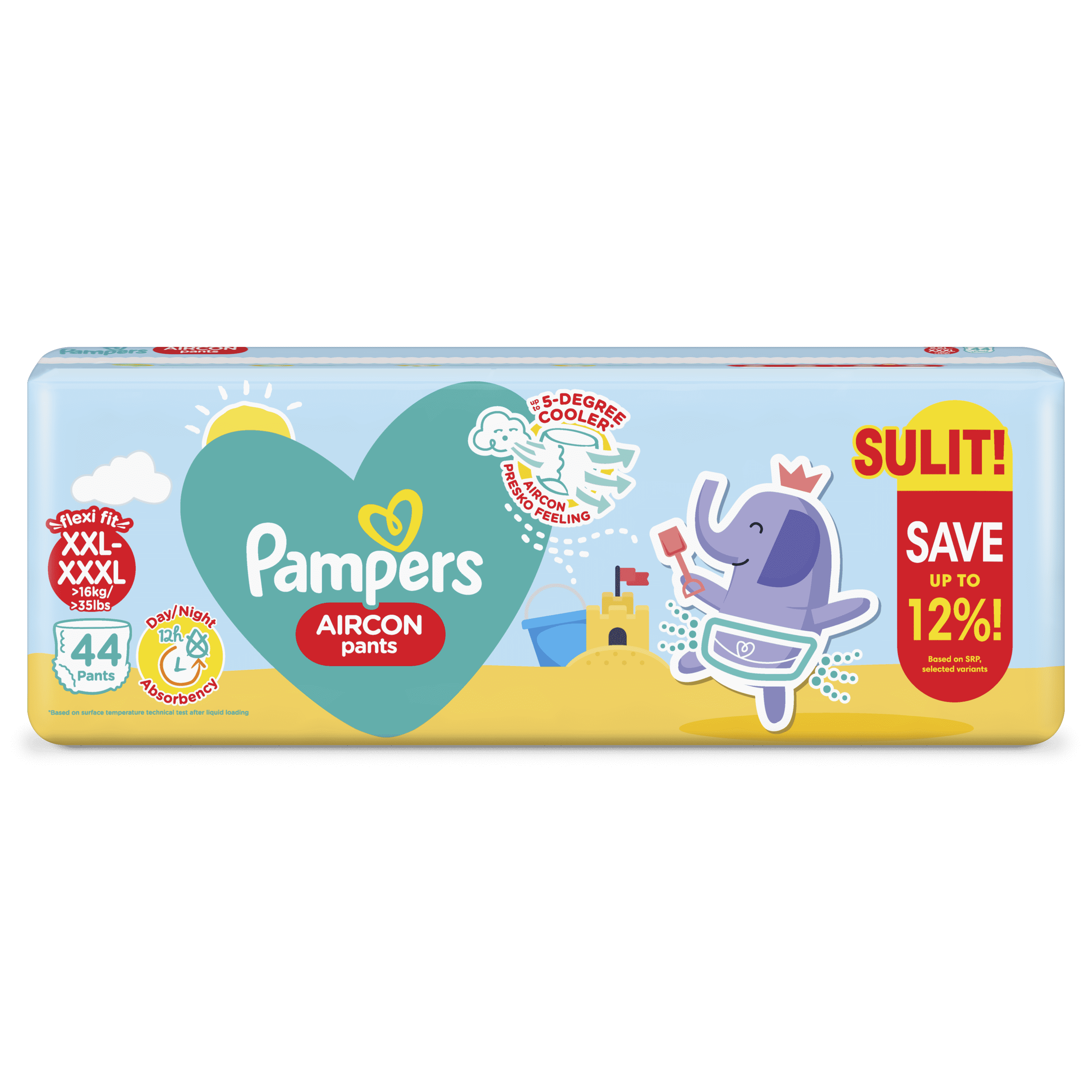 Pampers Aircon Pants Super Jumbo XXL 44s | Shopee Philippines