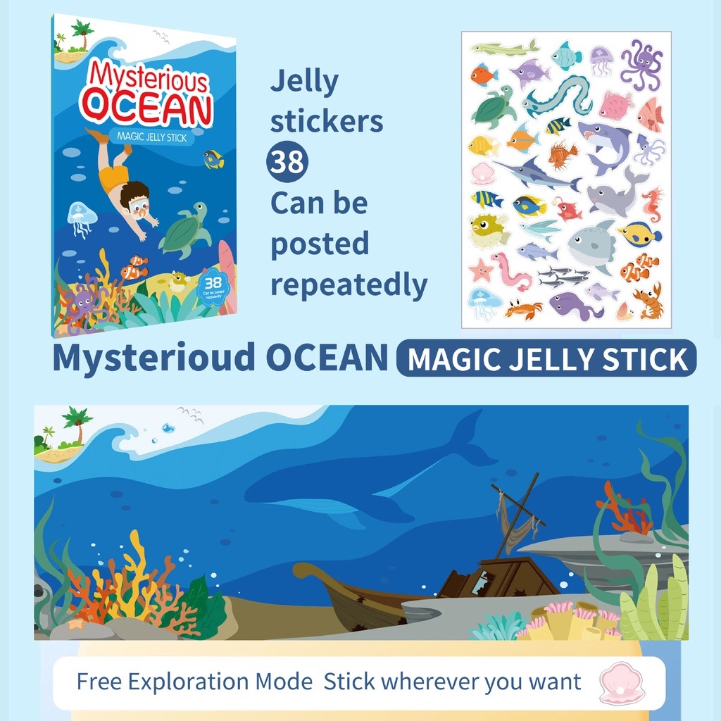 Interactive Quiet Jelly Sticker Books Playset for Creative Kids ...