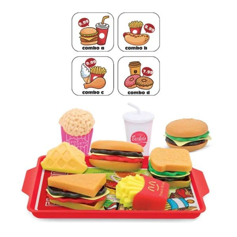 Children's Mini Kitchen Toy Fast Food Restaurant Hamburger Set Pretend ...