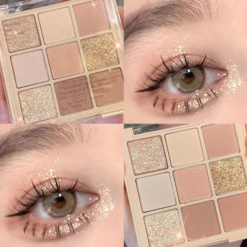 Milk Tea Nine Colors Eyeshadow Palette Eyeshadow Pearl Matte Nine ...