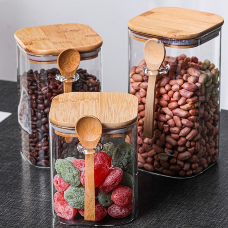 Shopware Airtight Food Storage Jar Glass Coffee Bean Jars Containers ...