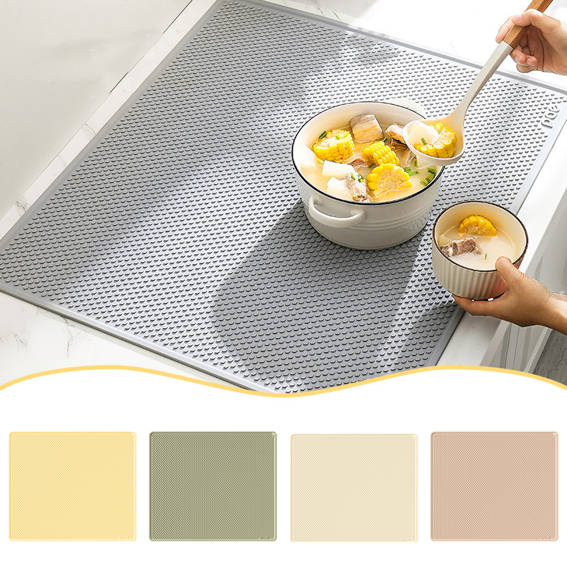Non-Slip Silicone Sink Drain Pad | Heat-Resistant Dish Countertop Mat ...