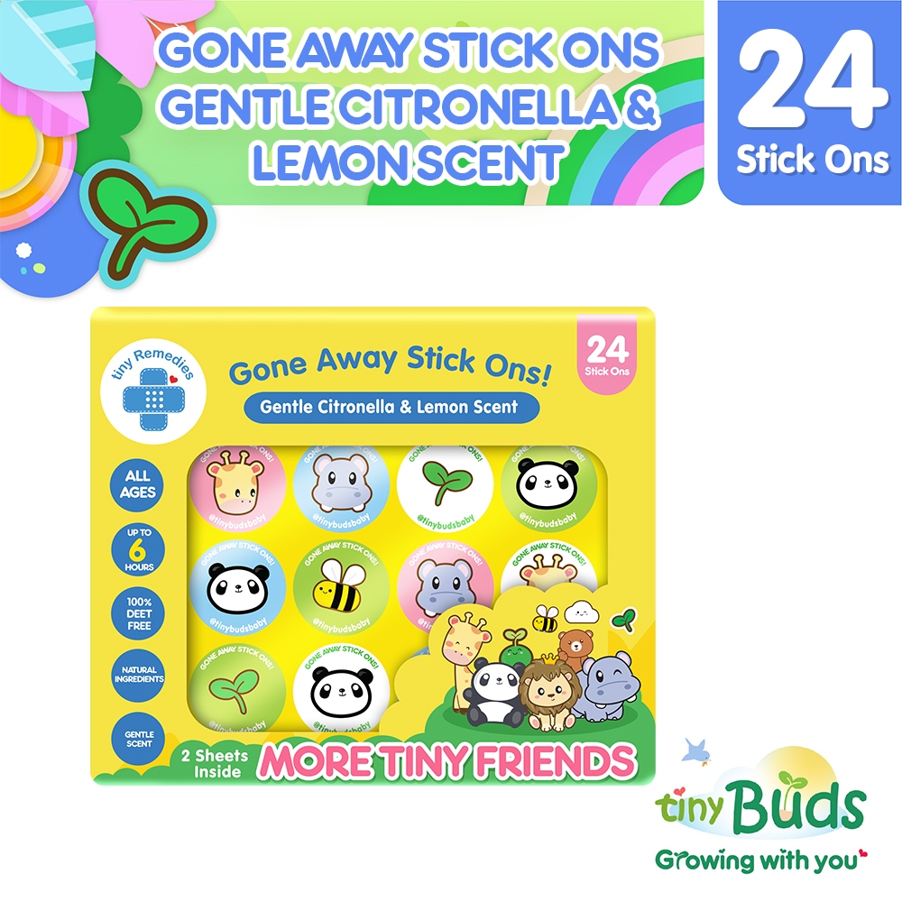 Tiny Buds Tiny Guardian Stick Ons Gentle Citronella and Lemon Scent (24 Stickers) | Shopee ...