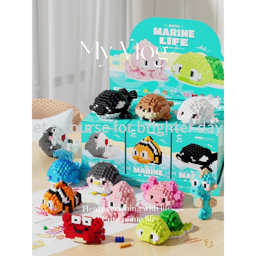 Ocean Building Blocks Small Particle Animal Fish Model Children ...