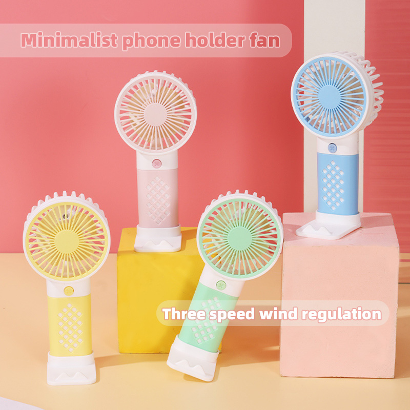 One Charging Handheld Simple Fan with Mobile Phone Holder Function, 3 ...