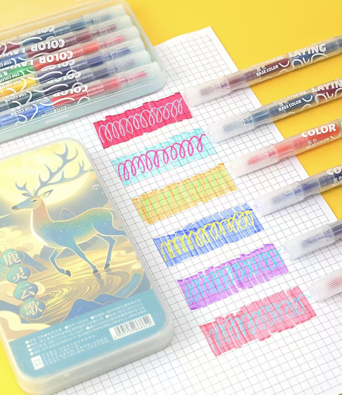 Rui Brand DY308 Double-Headed Marker Pen – Multi-Color Stacking Set for ...