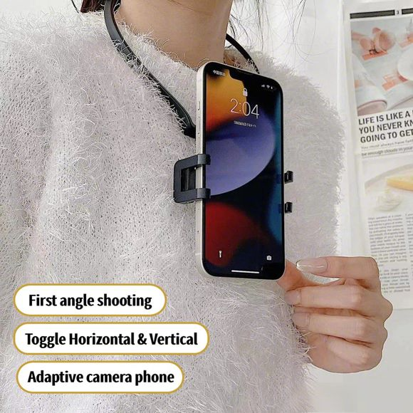 Hands Free Neck Phone Stand Holder Wearable Hanging Mount Universal ...