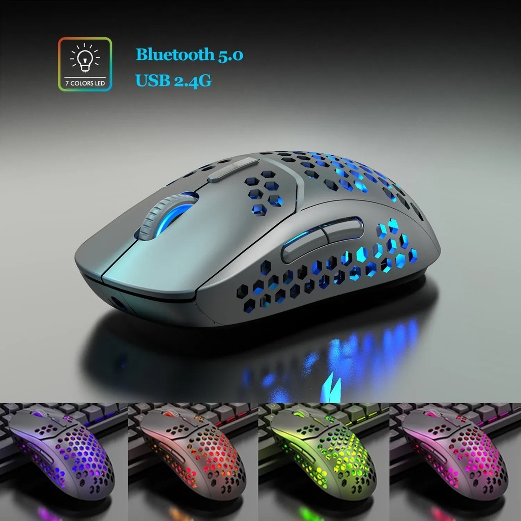 Mice Wireless Gaming Mouse Bluetooth,RGB Ultra Lightweight,Honeycomb ...
