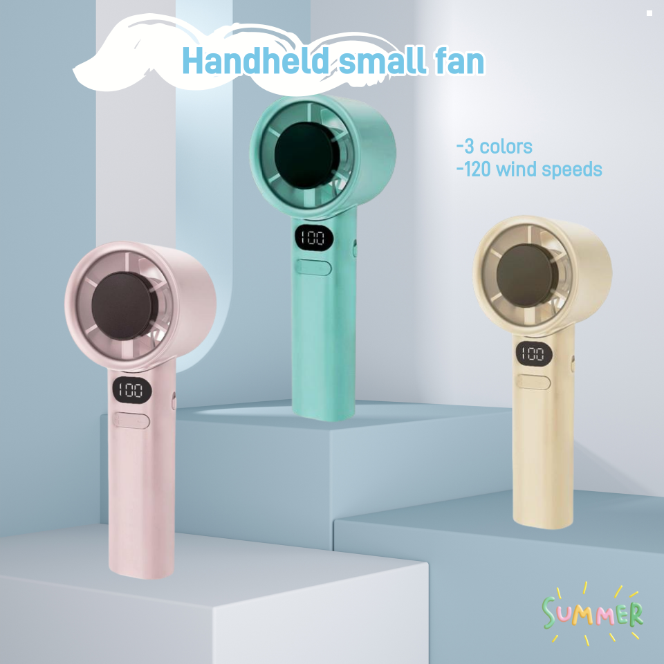 Mini Fan Strong Wind 120 Wind Speed 1800Mah Digital Display Adjustable ...