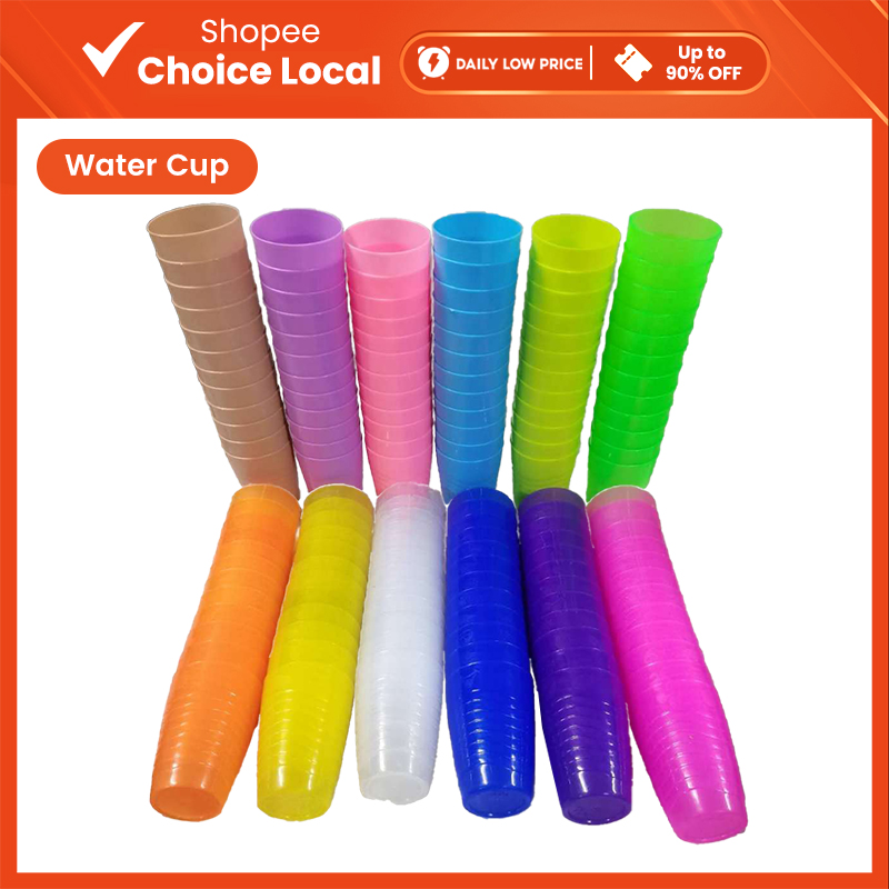 #005 Plastic Cups 12PCS plastic water cup | Shopee Philippines