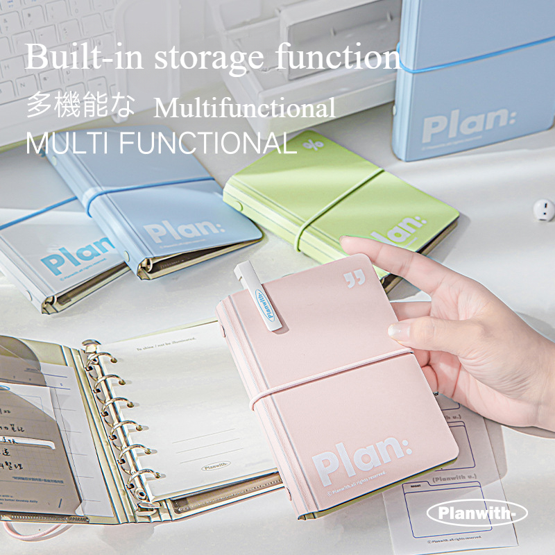 44 Sheets A7 Mini Notebook 6-Ring Detachable Binder Portable Pocket ...