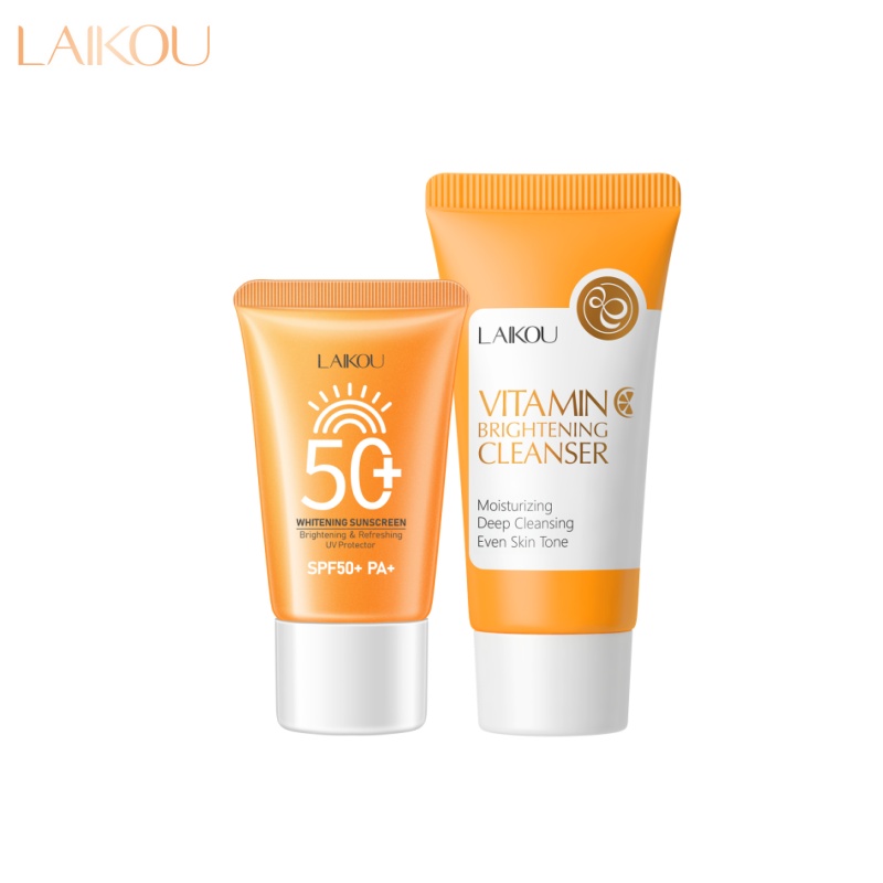 LAIKOU Whitening Sunscreen Vitamin C Cleanser Skin Care Set SPF50 PA ...