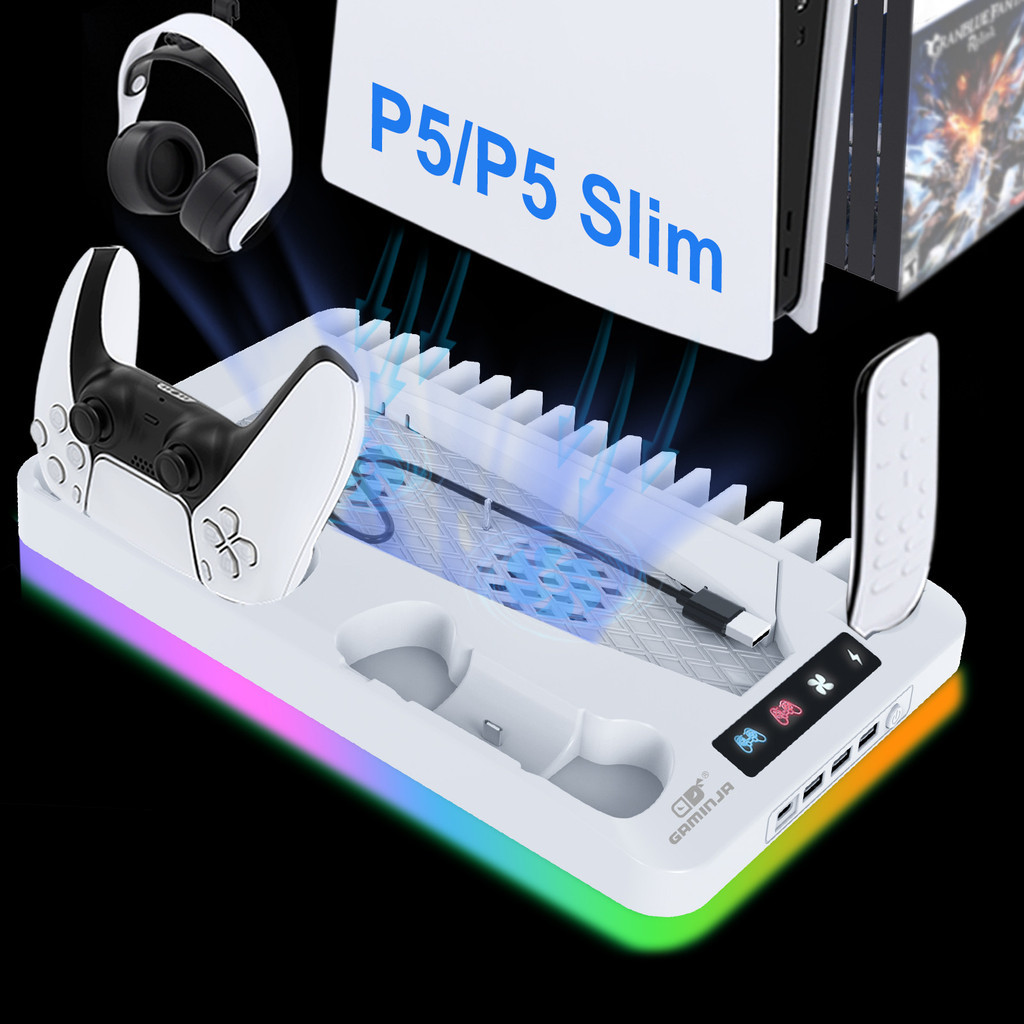 For P5/P5 Slim Universal Multi functional Cooling Fan Base with 7-Color ...