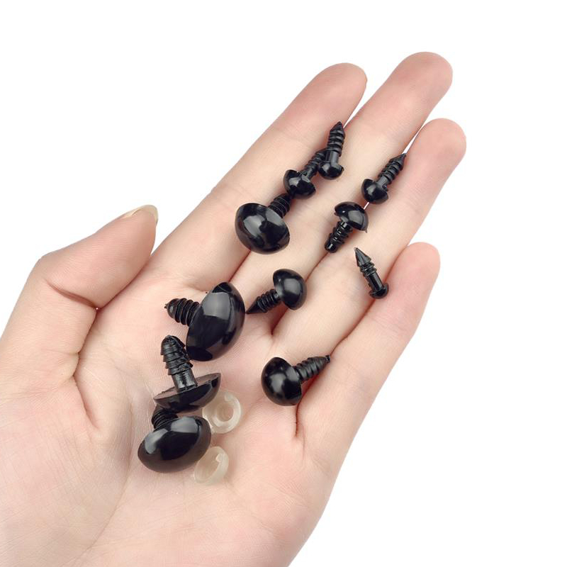 【PH Local】 100Pcs 5/7/10mm Black Plastic Safety Eyes Handmade For Doll ...