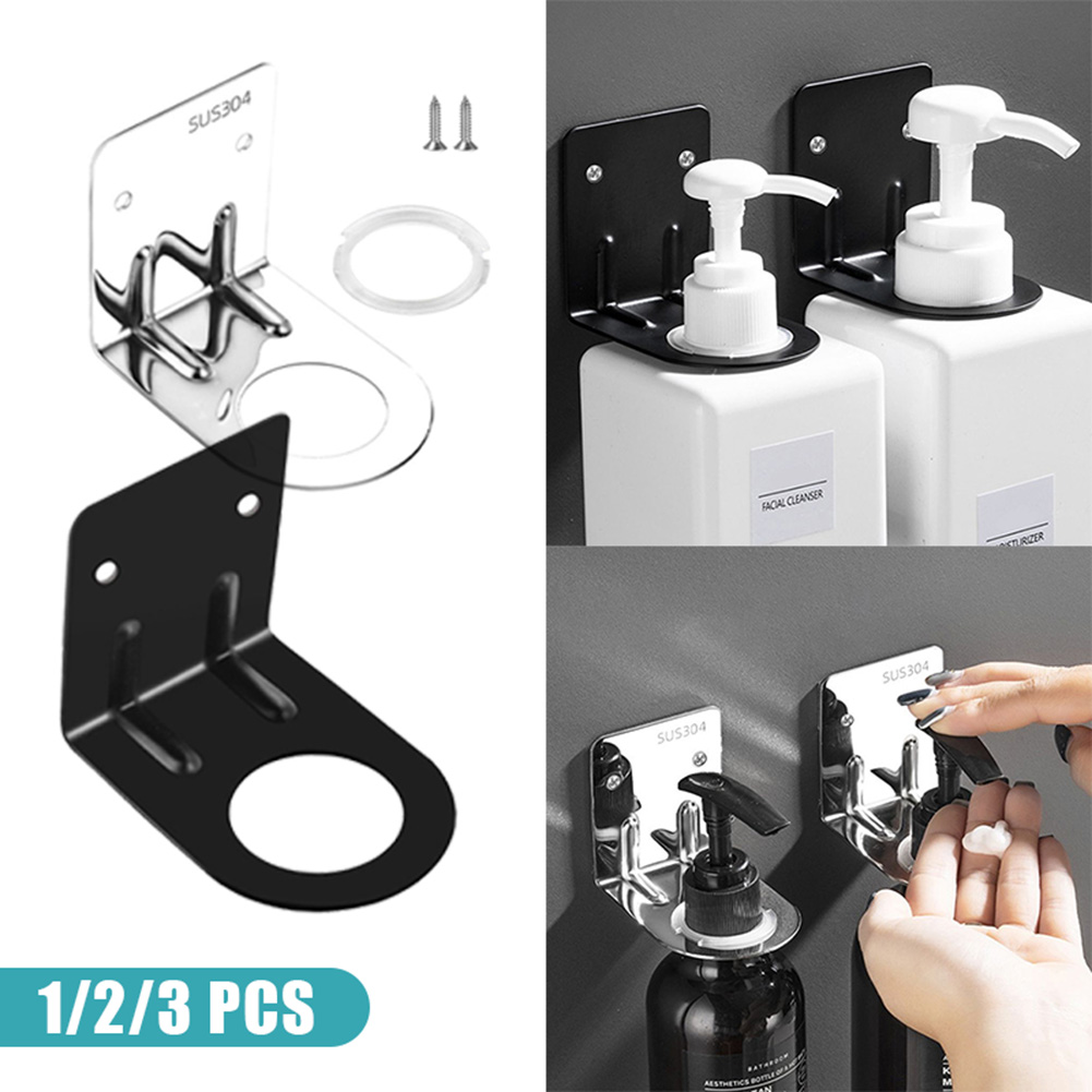 1/2/3 Pcs Wall Mounted Silver / Black Stainless Steel Pump Hand Stand ...