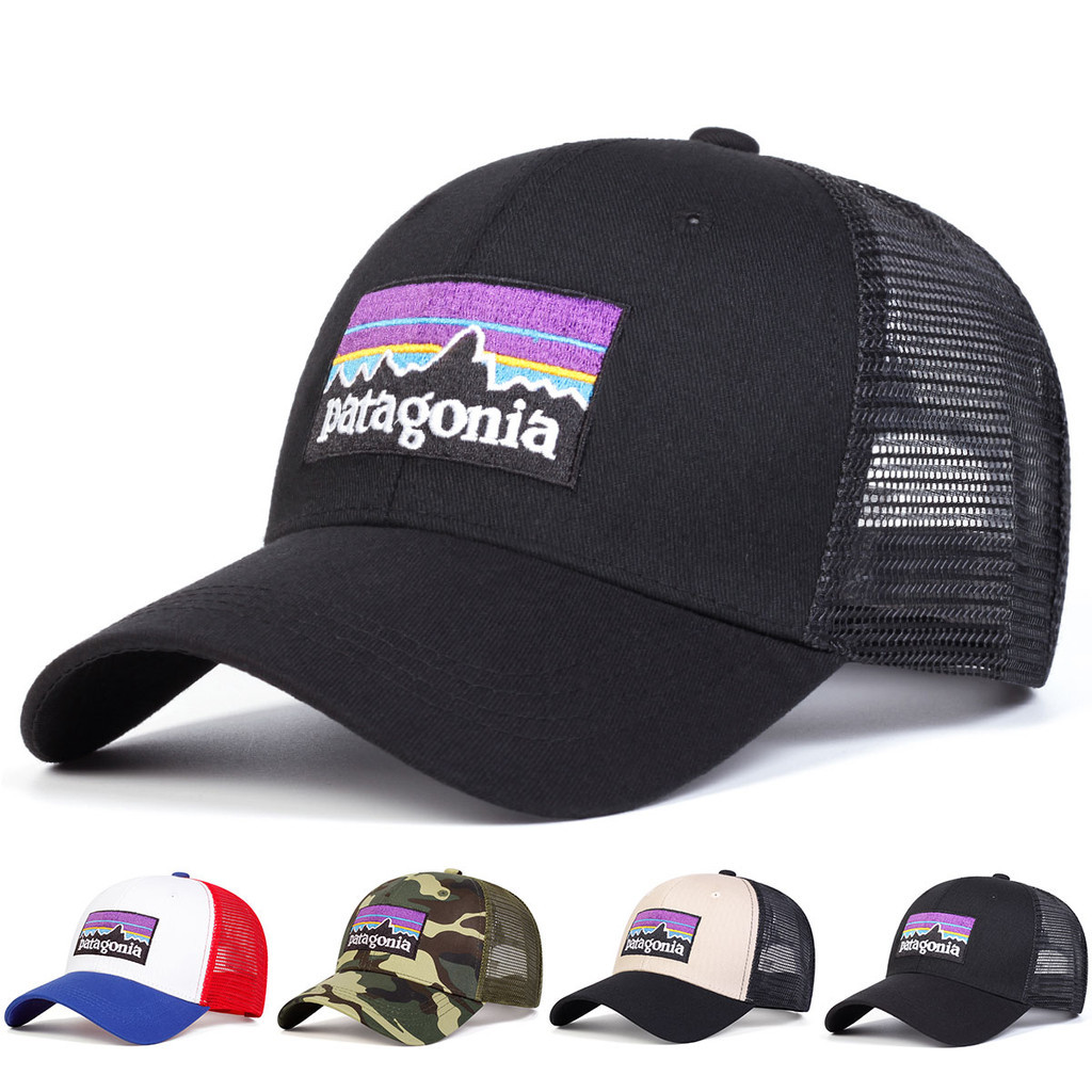 Unisex Patagonia embroidered mountains adjustable mesh baseball cap hip ...