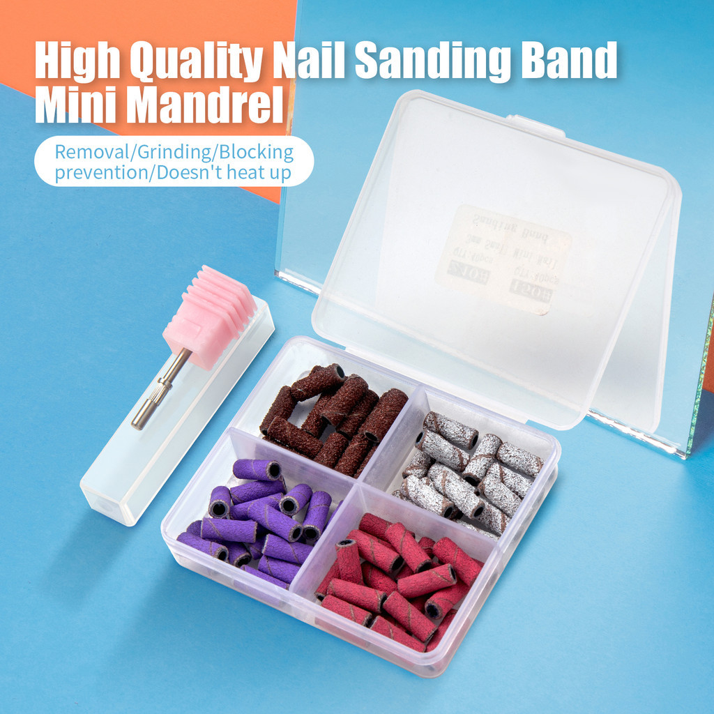 3.1MM Mini Nail Sanding Bands With Mandrel 3/32" Nail Drill Bits Sandrings Dead Skin Nail Gel ...