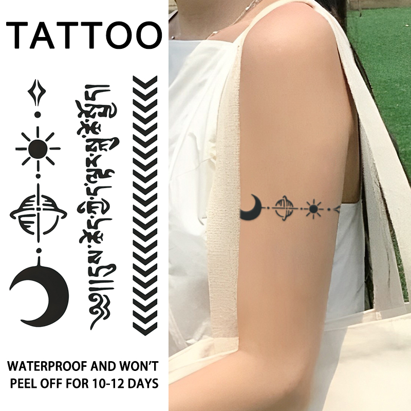 Totem Arm Temporary Tattoo Sticker, Long-Lasting Waterproof, Semi ...