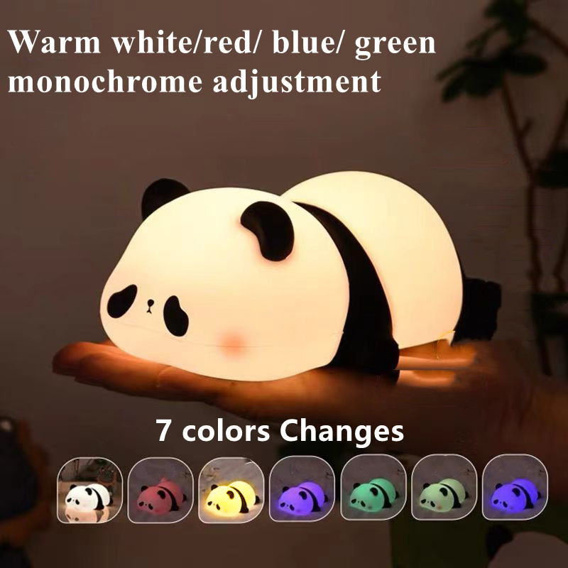 Cute Panda Night Light, Led Touch Lamp Made of Food-grade Silicone with ...