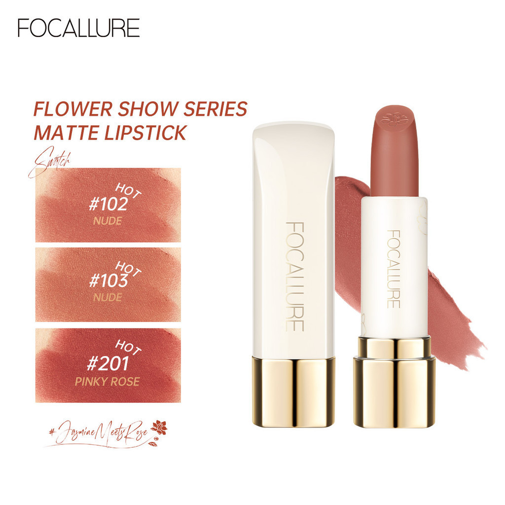Focallure Natural JasmineMeetsRose Matte Lip Tint Lipstick High Pigment ...