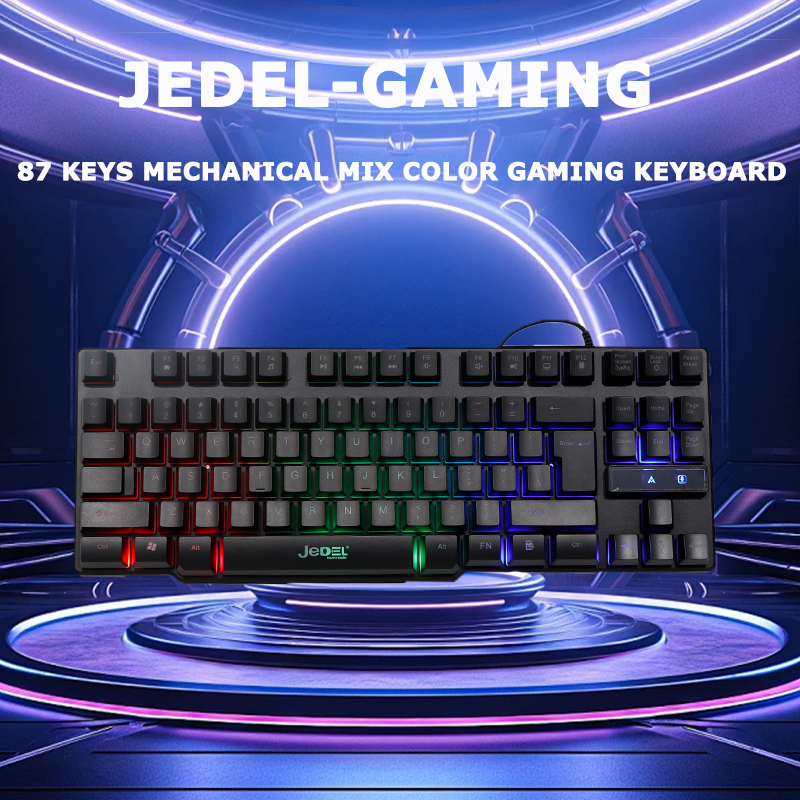 Fake Mechanical Gaming Keyboard, RGB Slim LED Backlit USB Wired ...