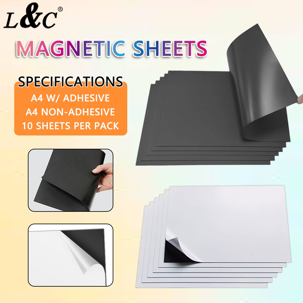 L&C Magnetic Sheet 10pcs A4 Size with Adhesive | Non- Adhesive Pre-Cut Ref Magnet Sheet | Shopee ...