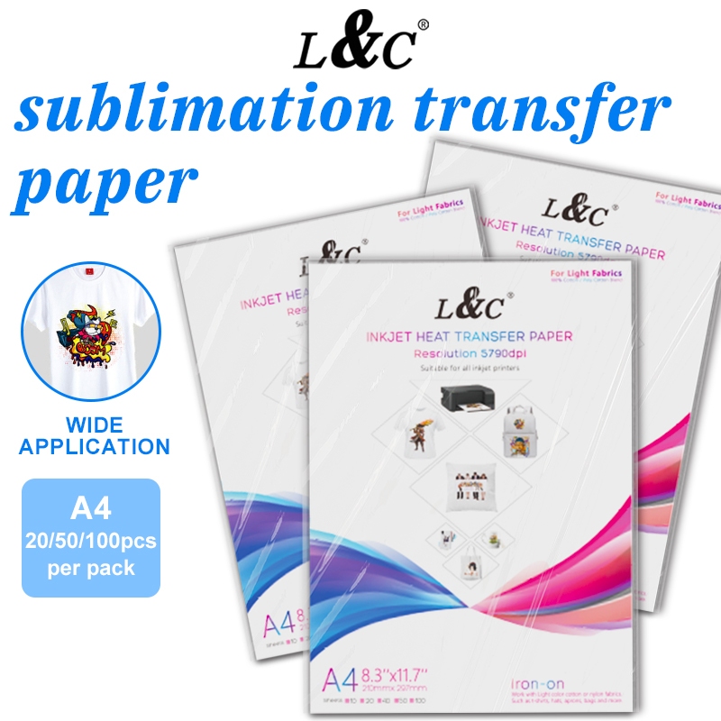 L&C Sublimation Paper 100gsm A4 Size 20sheets 50sheets 100 Sheets ...