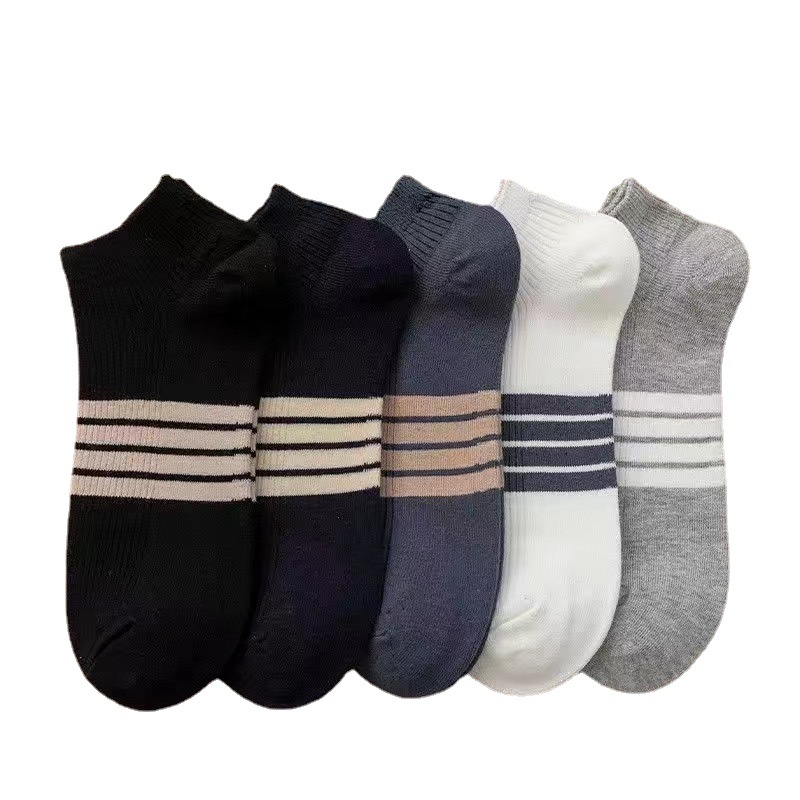 SDS 5 Pairs Cotton Ankle Socks Black Grey Under Cotton Socks For Men ...