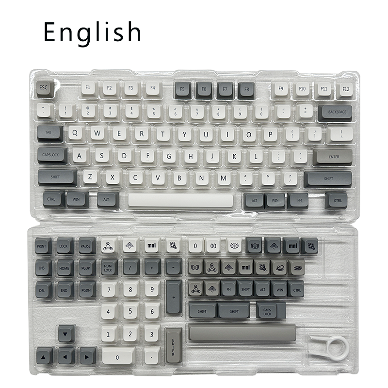 Womier Vintage Grey PBT Keycaps, XDA Contour Keycaps 75%, Dye ...