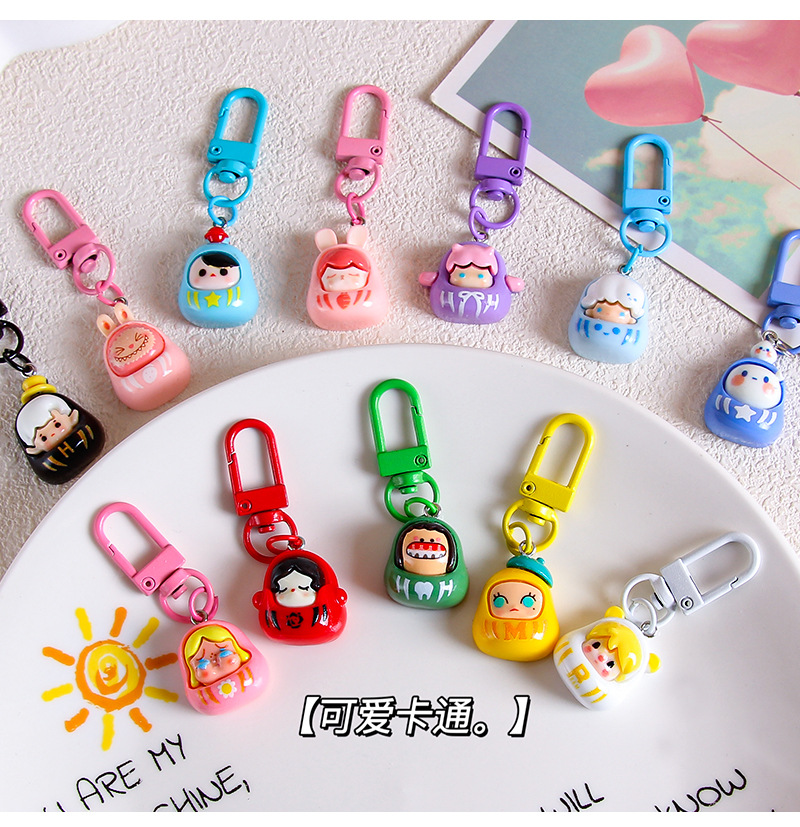 1 Piece Resin Labubu Pendant Keychain Creative Backpack Pendant Holiday ...