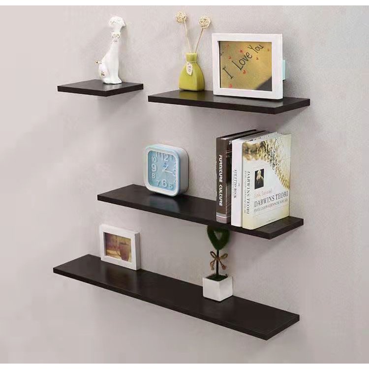 4pcs Wooden Shelf Wall Book Shelf Home Decor Floating Hanging Shelves ...