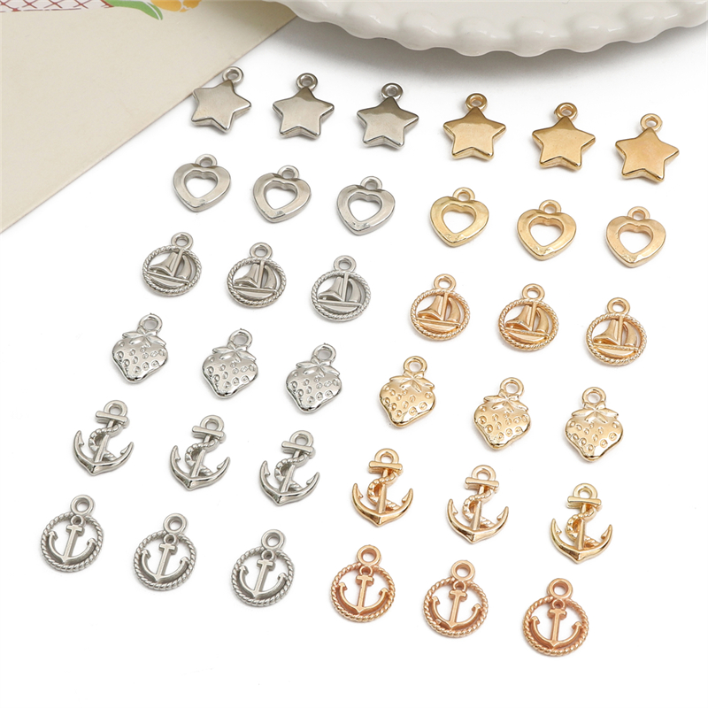 20pcs Plastics CCB Pendant Cute Star Heart Anchor Shape Charms for ...