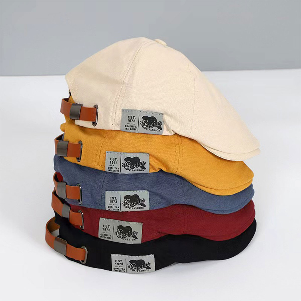 Unisex Side decoration Adjustable Retro peaked hat Artist painter beret ...