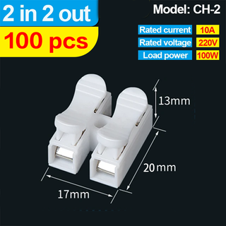 CH2 Quick Split Lock Wire Connectors 2 Pins Electrical Cable Terminals ...